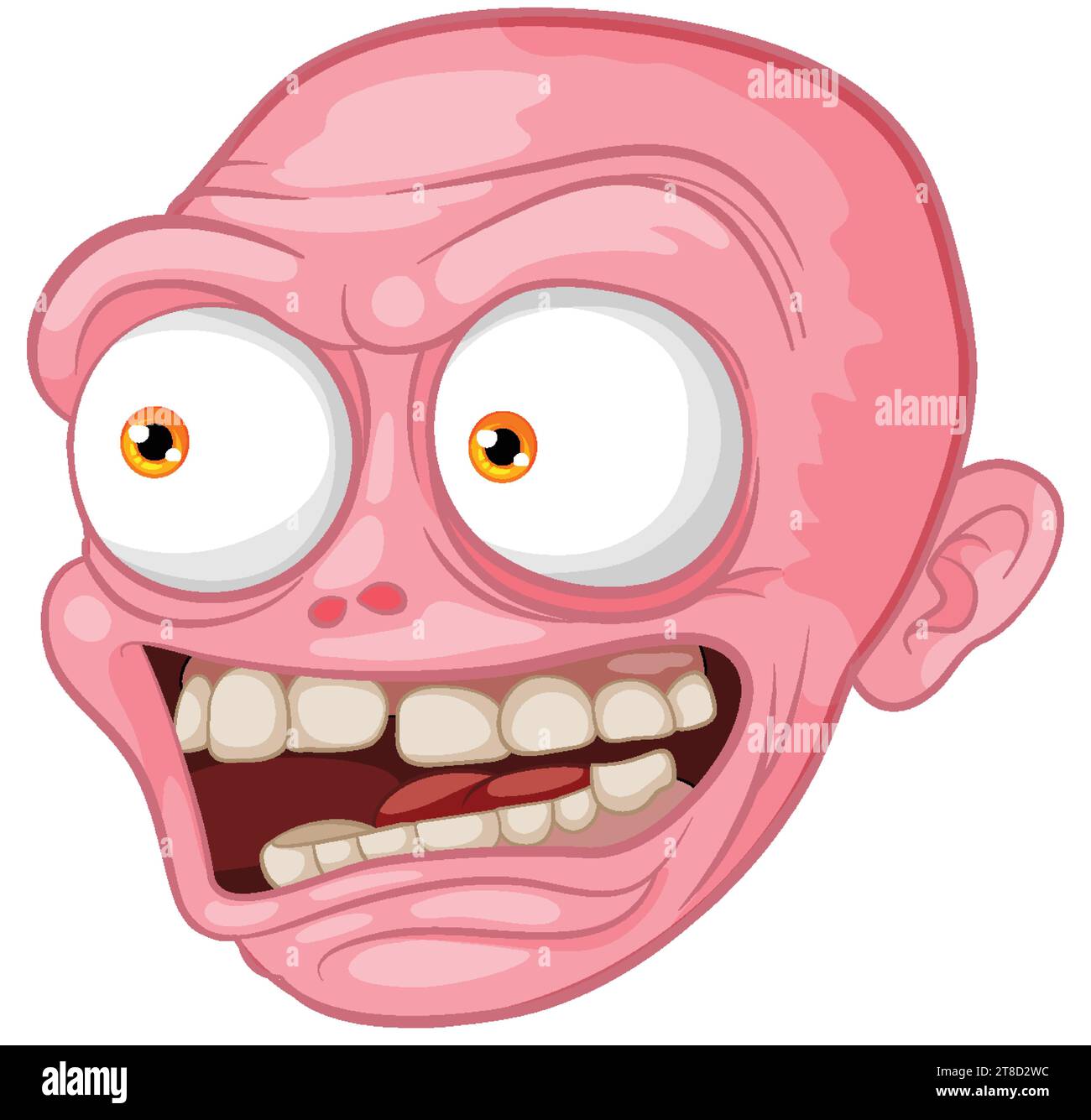 A chilling cartoon illustration of a bald zombie monster man Stock ...