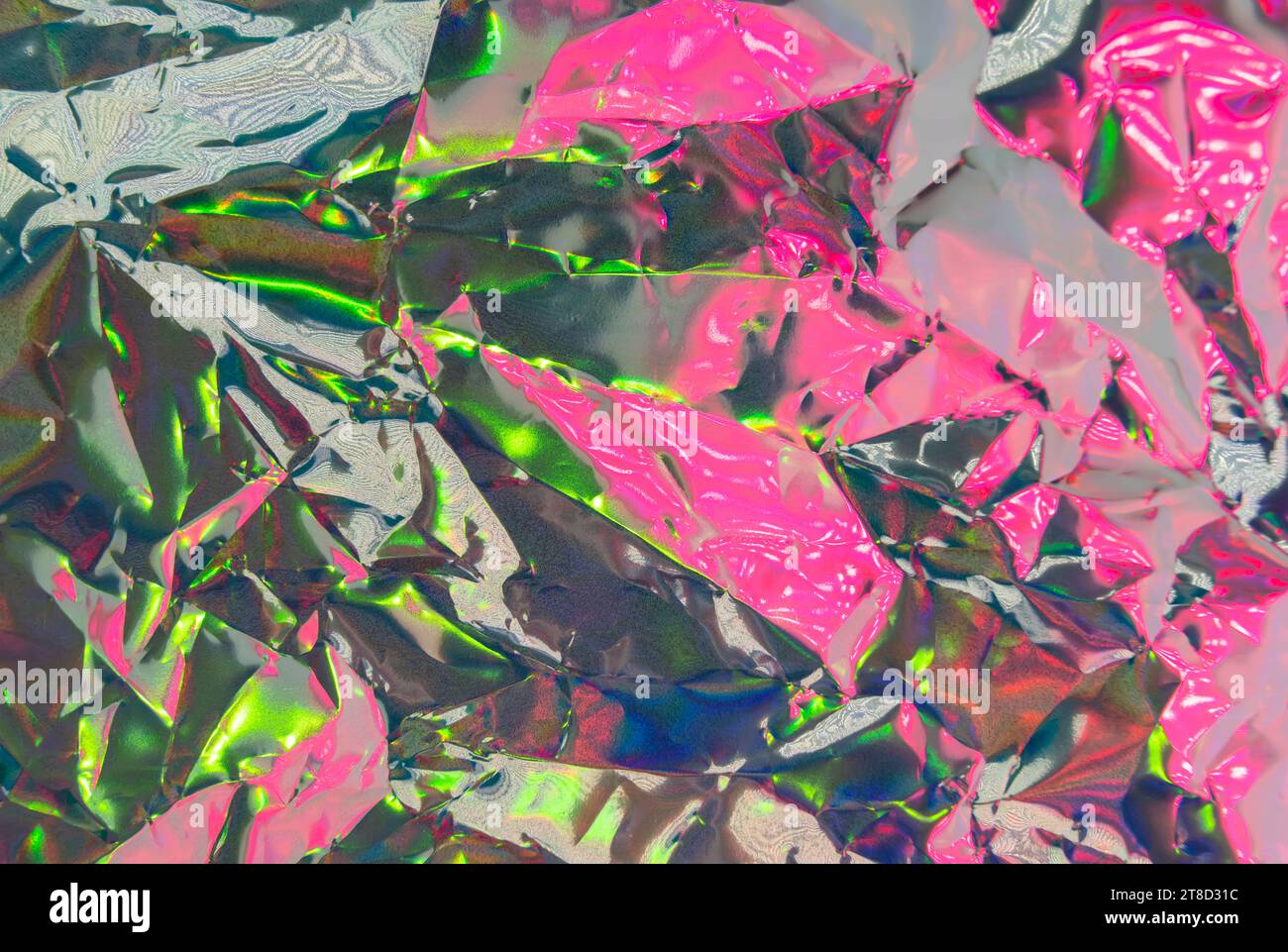 Holographic plastic wrinkled film with contrast light reflections Stock ...