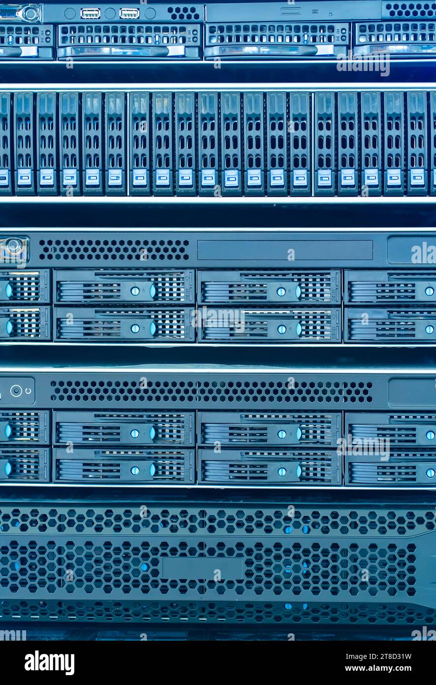 Panel of modern servers in the data center Stock Photo - Alamy
