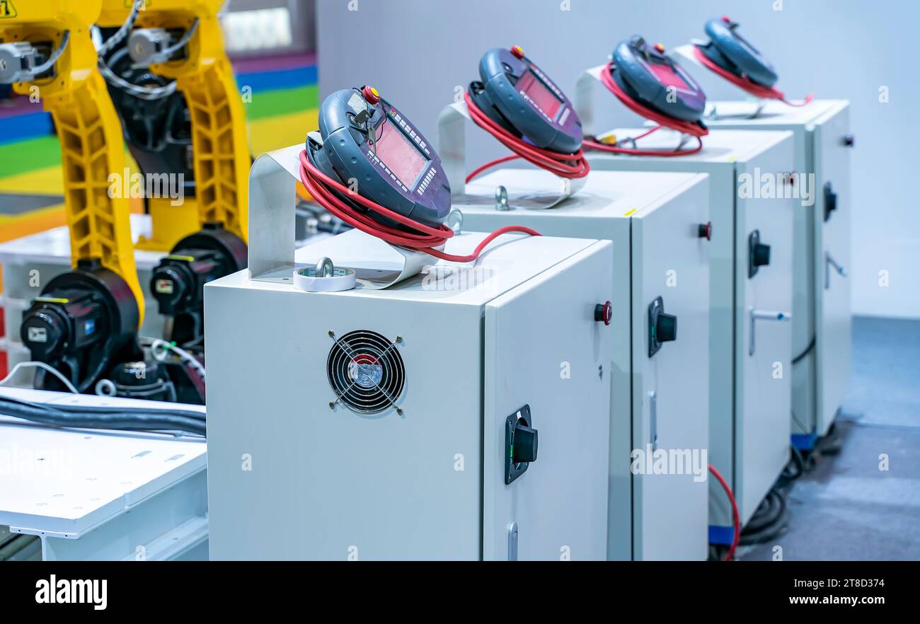 Control panel of auto robot machine of electronics industrial Stock ...