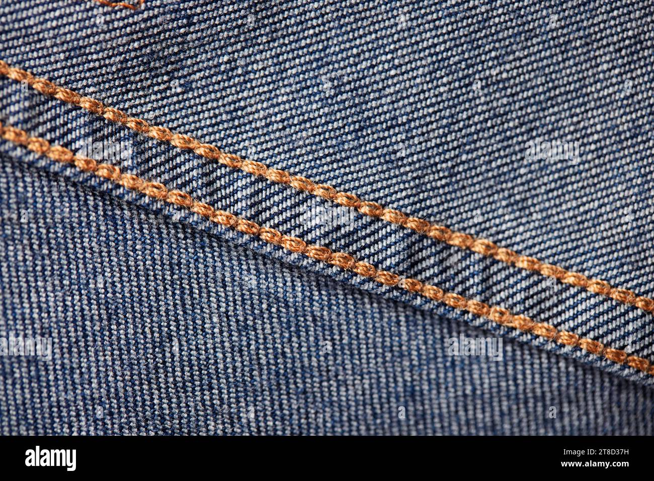 Seams on jeans close-up in high-resolution. Stitching on denim on the ...