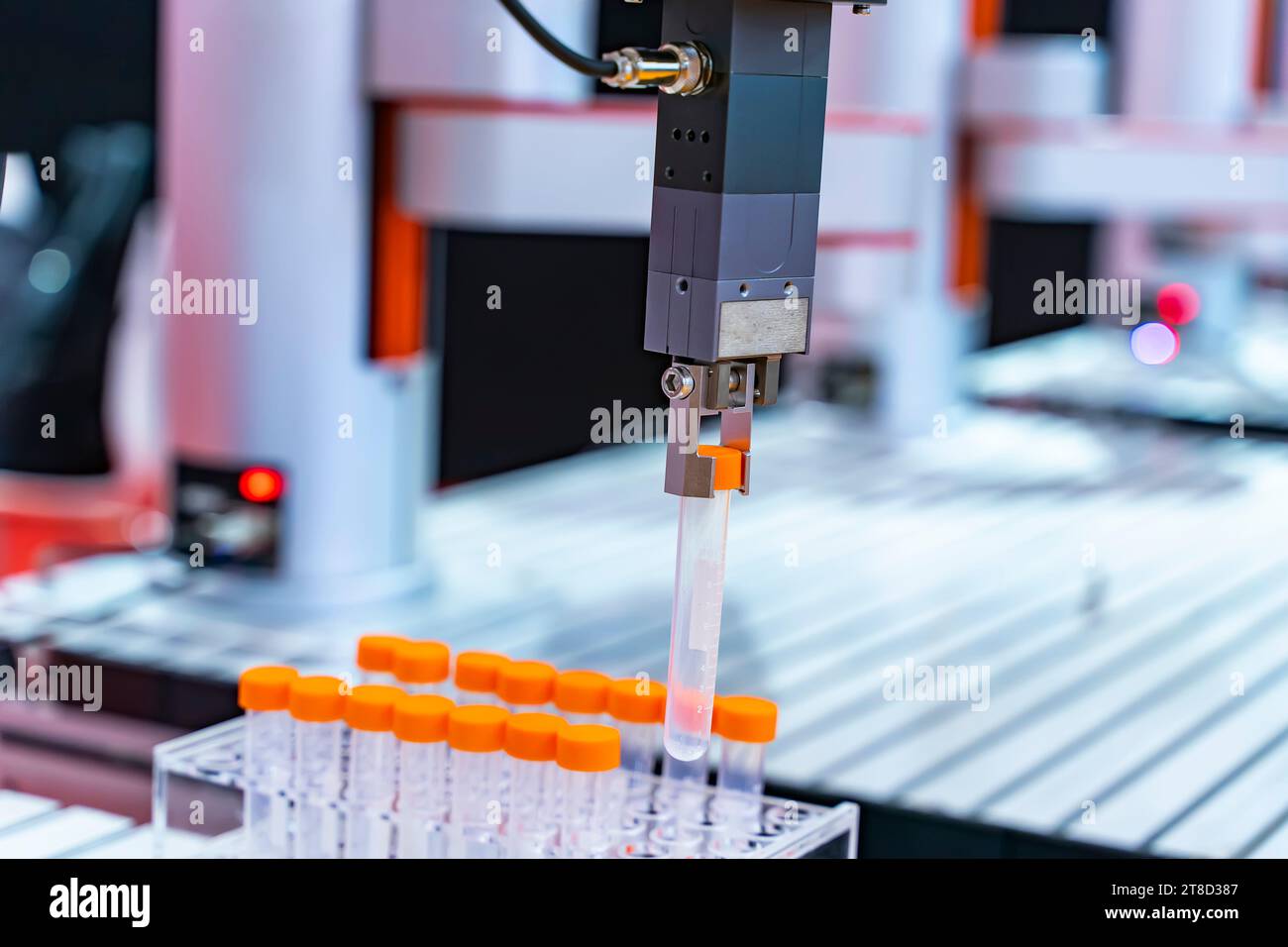 Robot arm with test tube for biological experiments in laboratory Stock ...