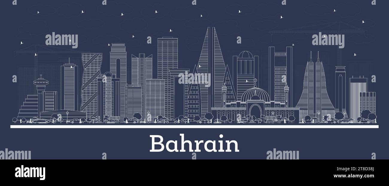 Skyline manama night bahrain Stock Vector Images - Alamy