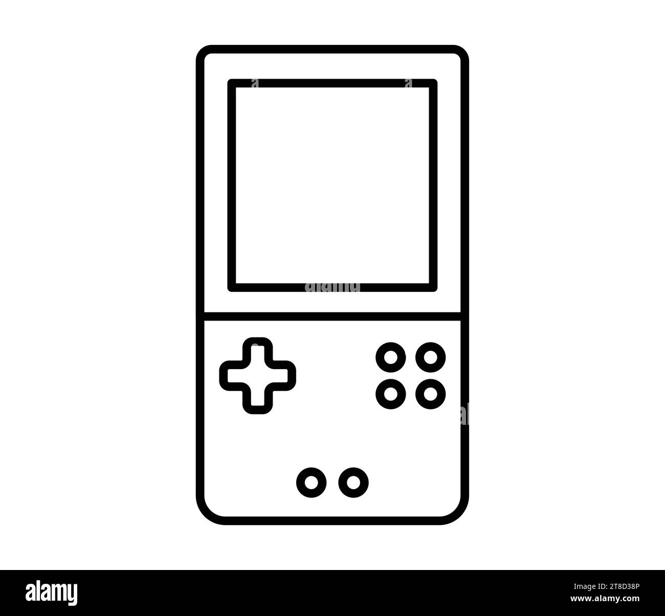 Portable Handheld Retro Gaming Console Outline Icon Vector Illustration Object Isolated On
