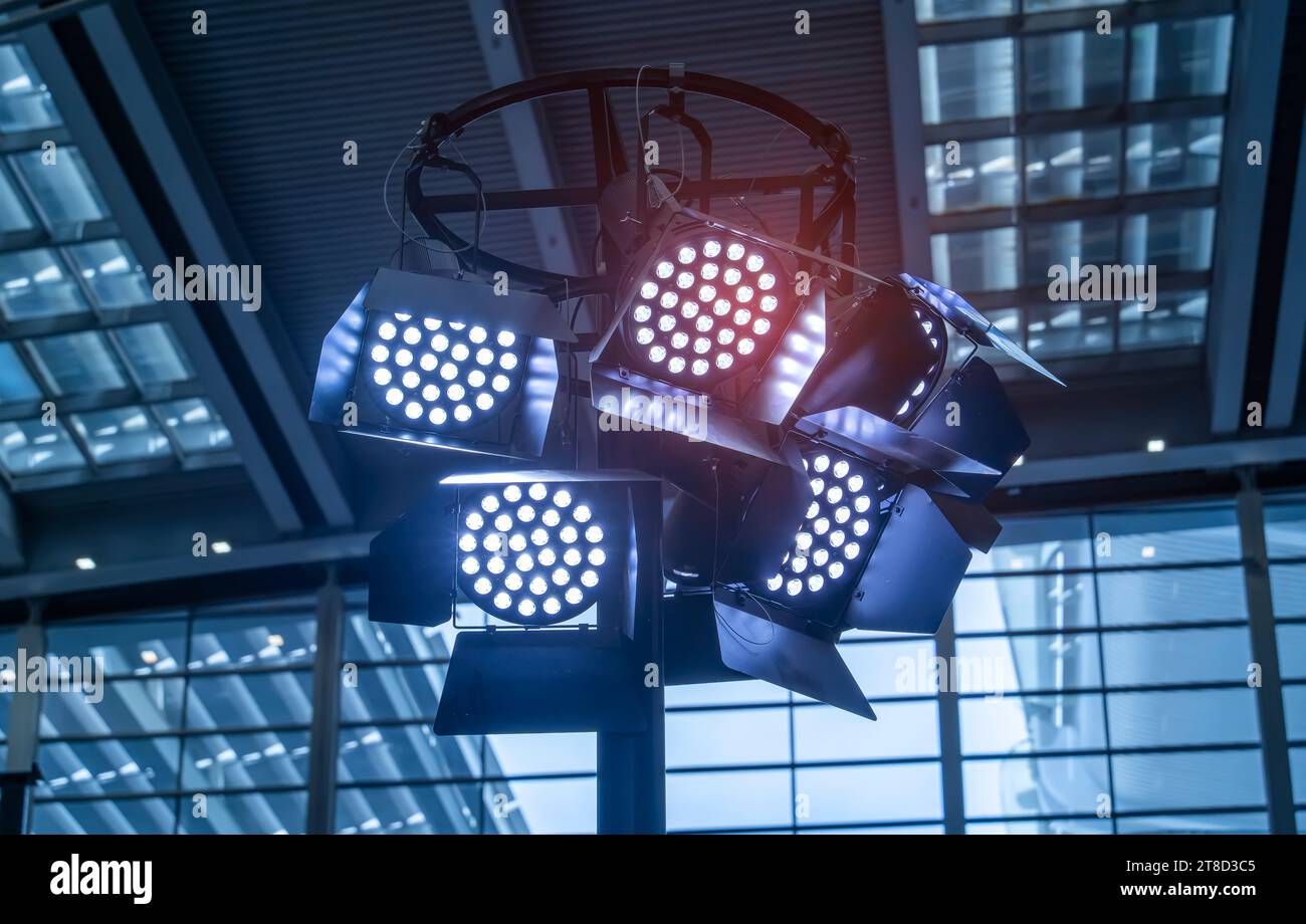 spotlights on a theatre stage Stock Photo - Alamy