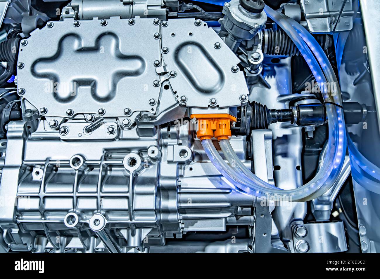 electric system of eco car engine, Automotive part concept Stock Photo ...