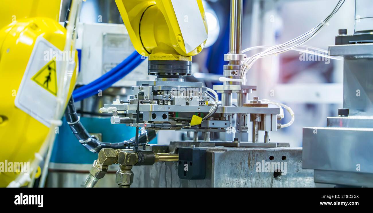 automated arm catch for assembly line. The robot for smart technology ...