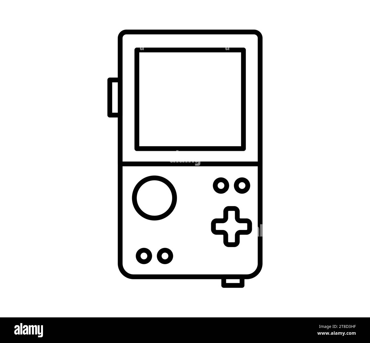 Portable Handheld Retro Gaming Console Outline Icon Vector Illustration Object Isolated On