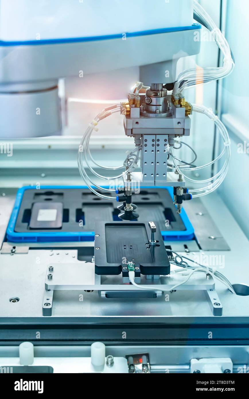 robotic pneumatic piston sucker unit on industrial machine,automation ...