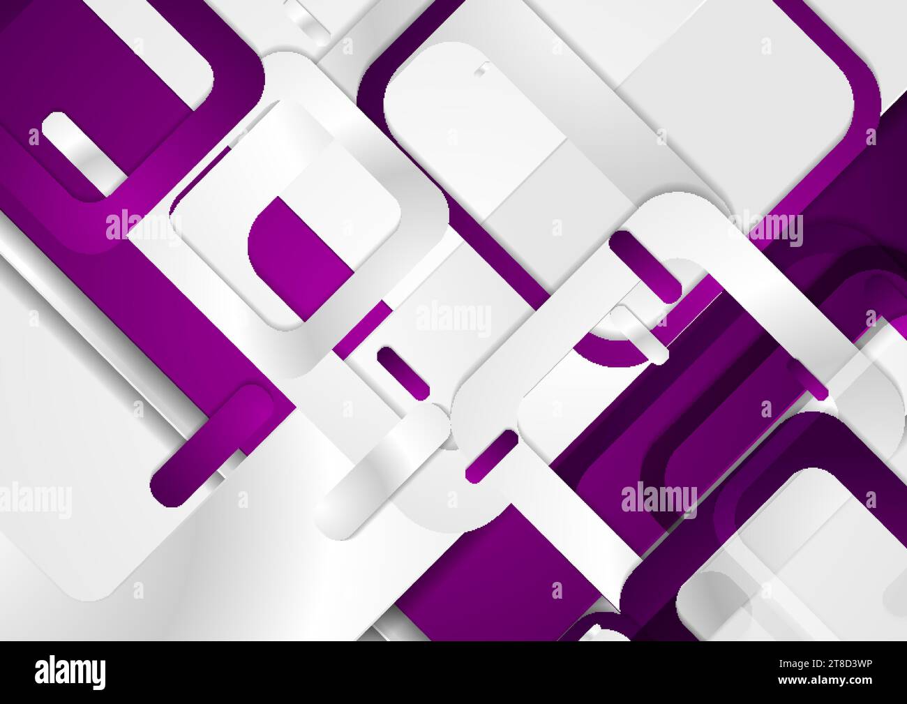 Violet and grey abstract paper squares tech background. Futuristic ...