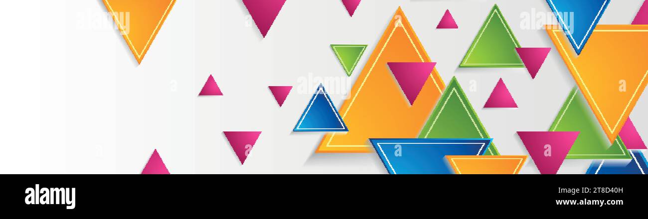 Colorful triangles abstract geometric hi-tech background. Vector banner design Stock Vector ...