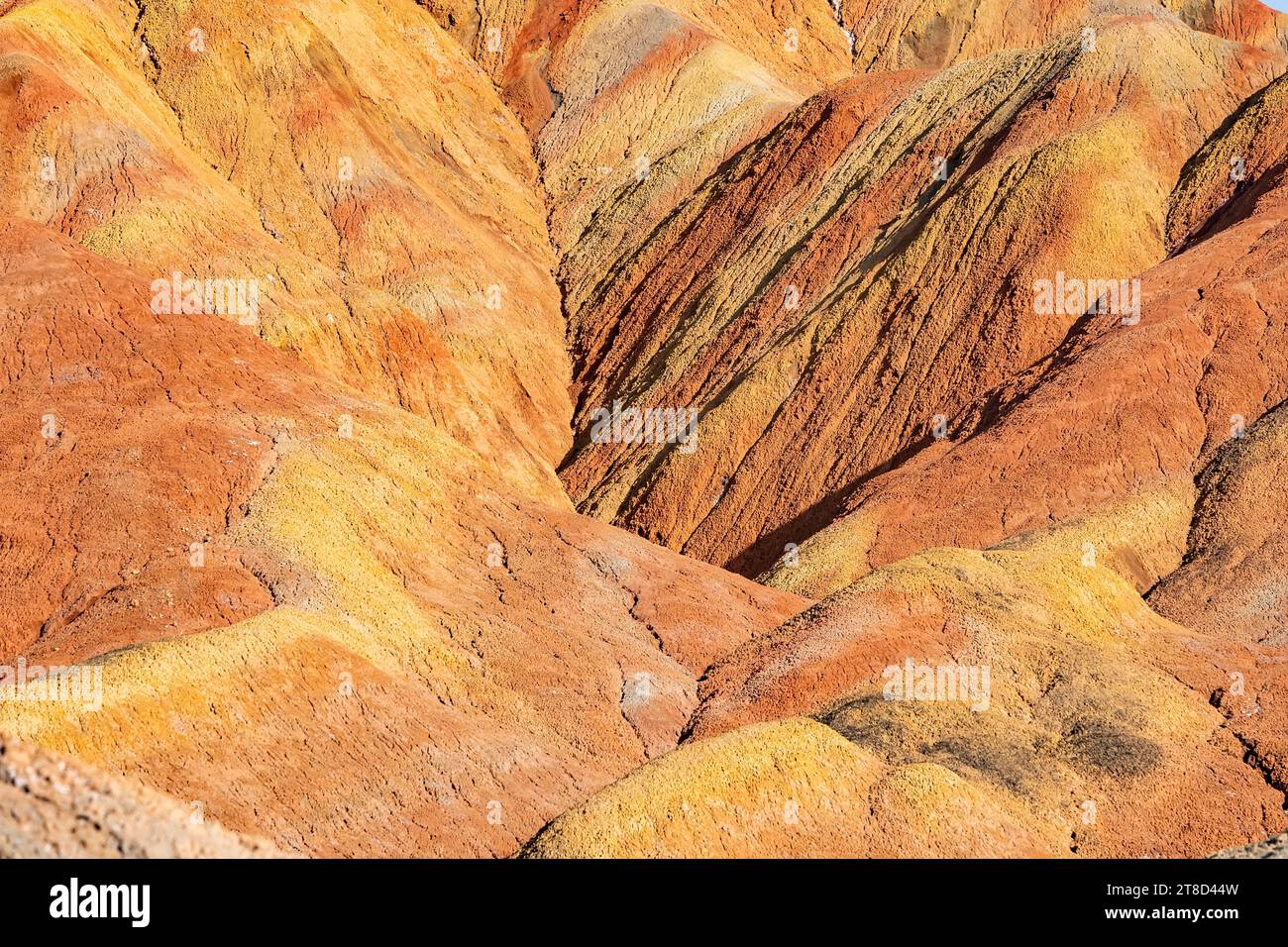 Danxia red sandstone in the national geopark of Zhangye, Gansu, China ...