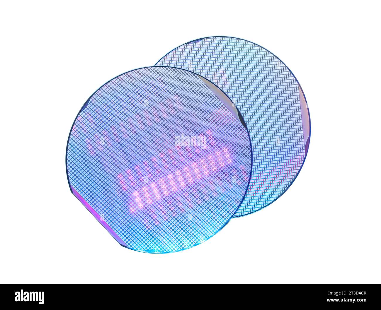 Semiconductor wafer disk made of silicon isolated on white Stock Photo ...
