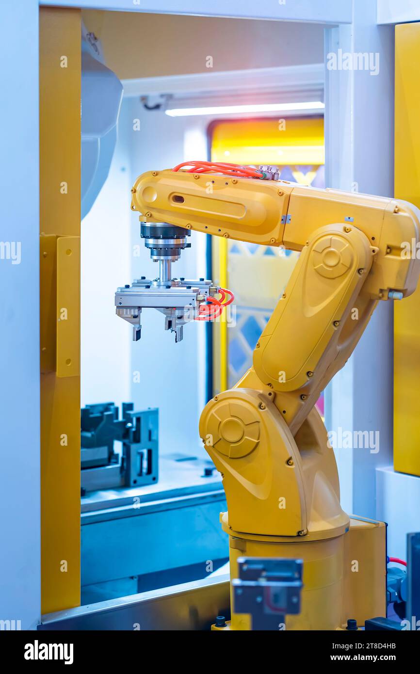 automated arm catch for assembly line. The robot for smart technology ...