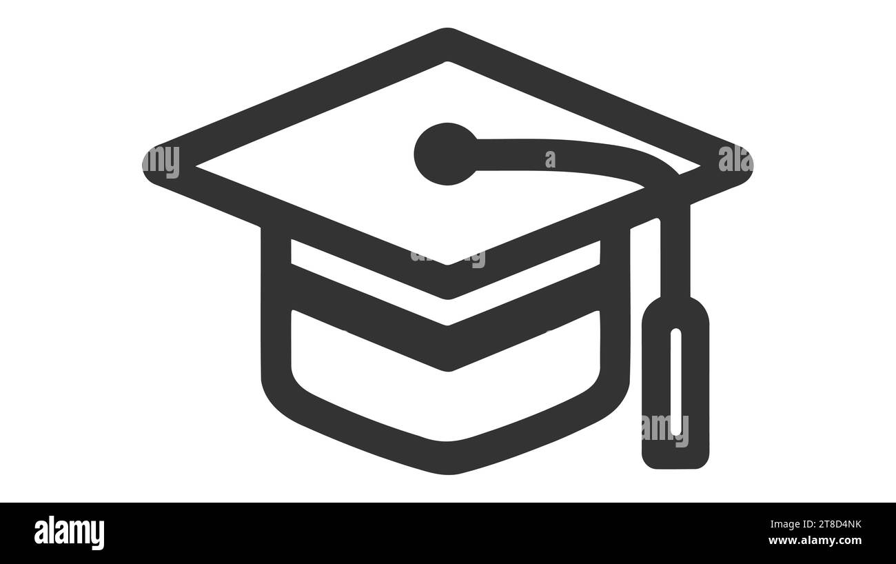 Graduation cap icon on white background Stock Vector Image & Art - Alamy