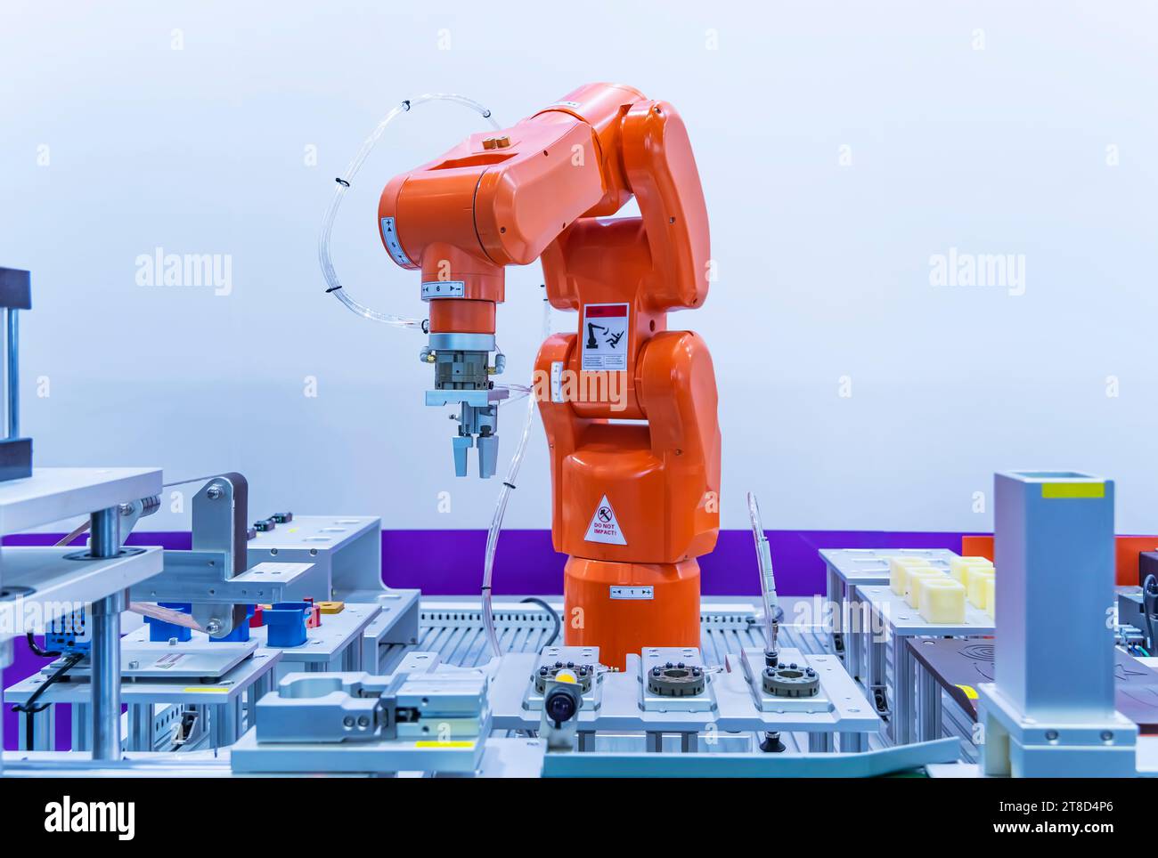 robotic arm catch for electronic assembly line. The robot for smart ...