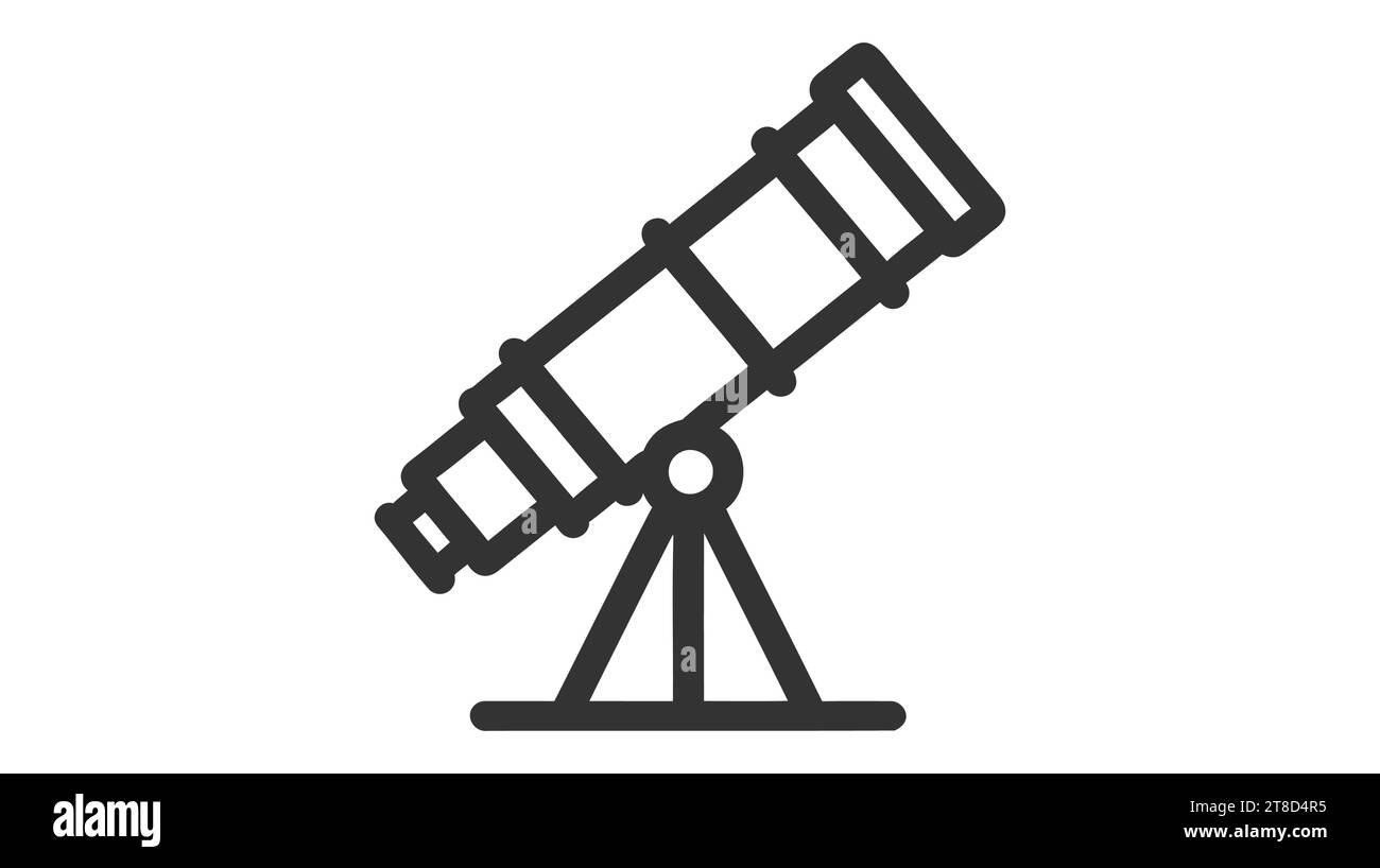 Stargazing icon. Outline style icon design isolated on white background ...