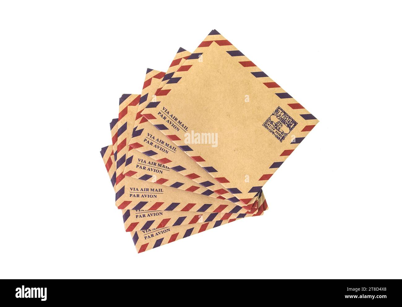 Stack of old letter isolated on white Stock Photo - Alamy