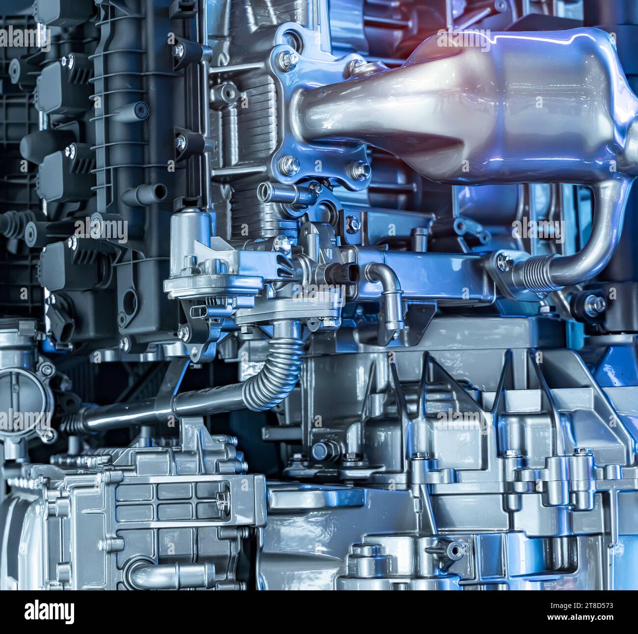 Modern powerful car engine section Stock Photo - Alamy