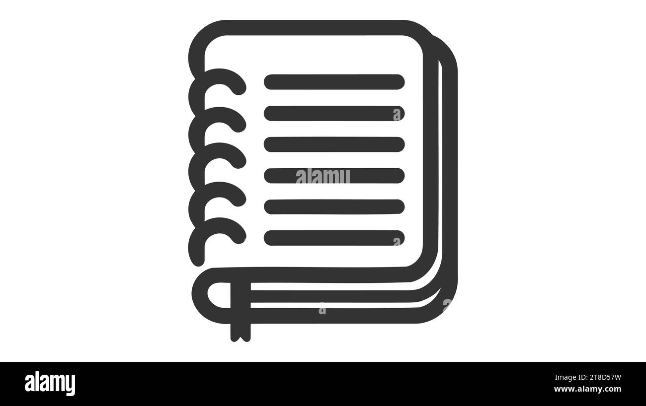 Notepad line icon. Notebook linear style sign for mobile concept and ...