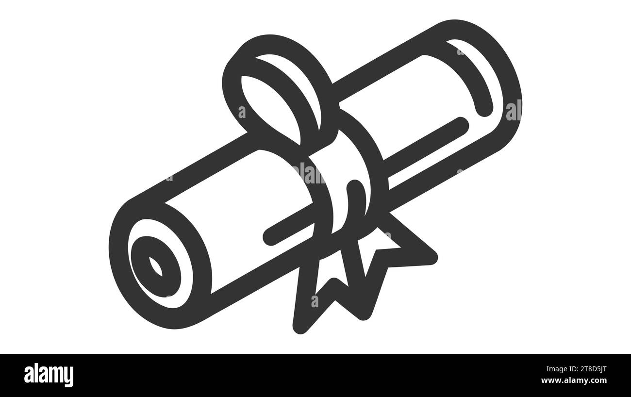 Folded diploma icon on white background Stock Vector Image & Art - Alamy