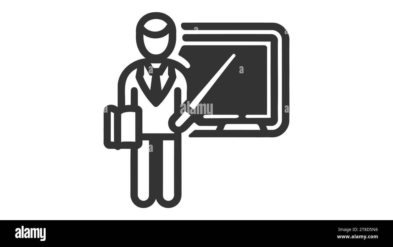 Vector image teacher icon on white background Stock Vector Image & Art ...