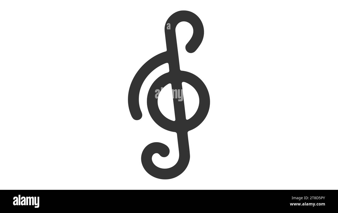 Vector Clef Musical Note icon on white background Stock Vector Image ...