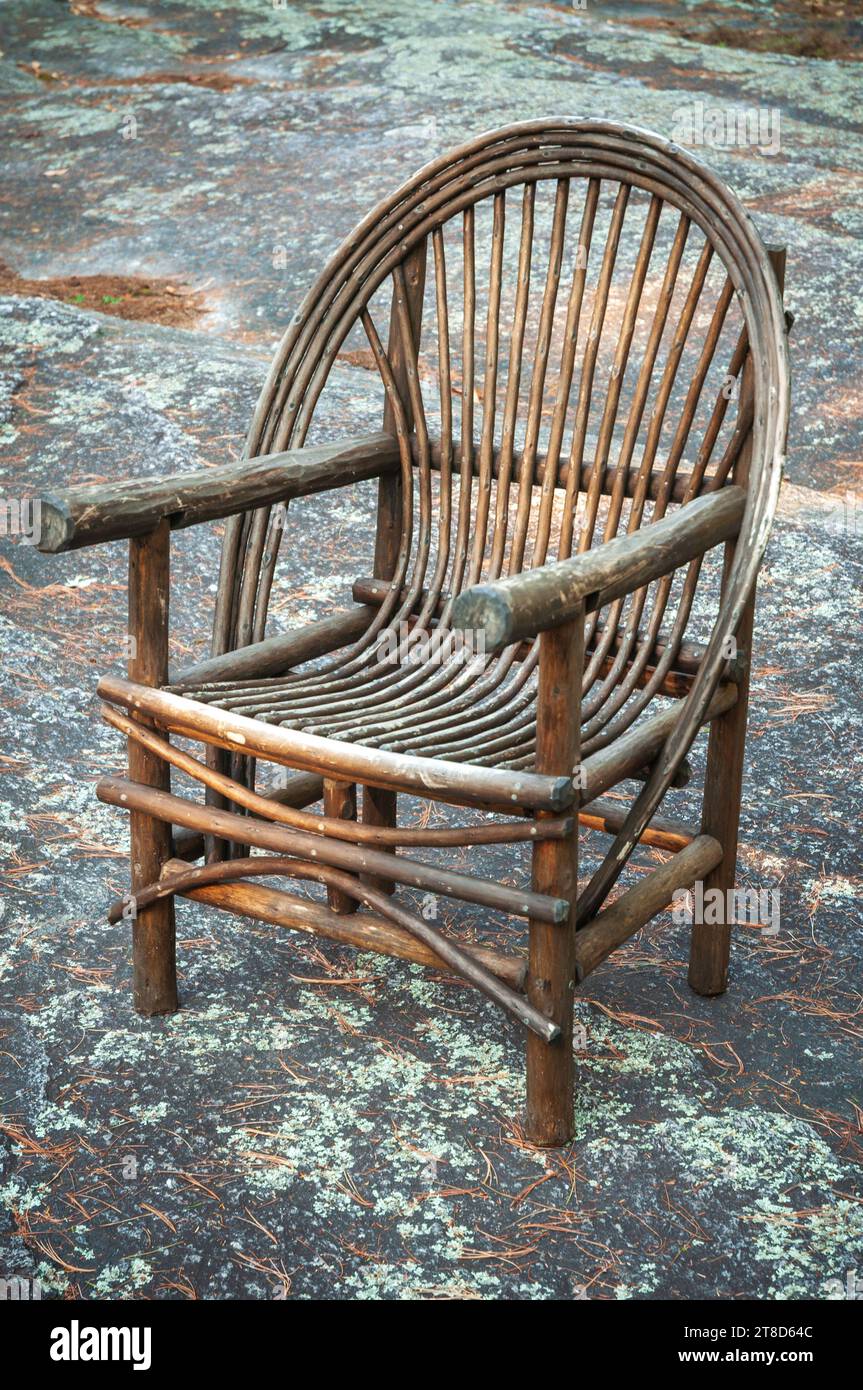 Wooden Chair at Carl Sandburg Home National Historic Site, Hiking area ...