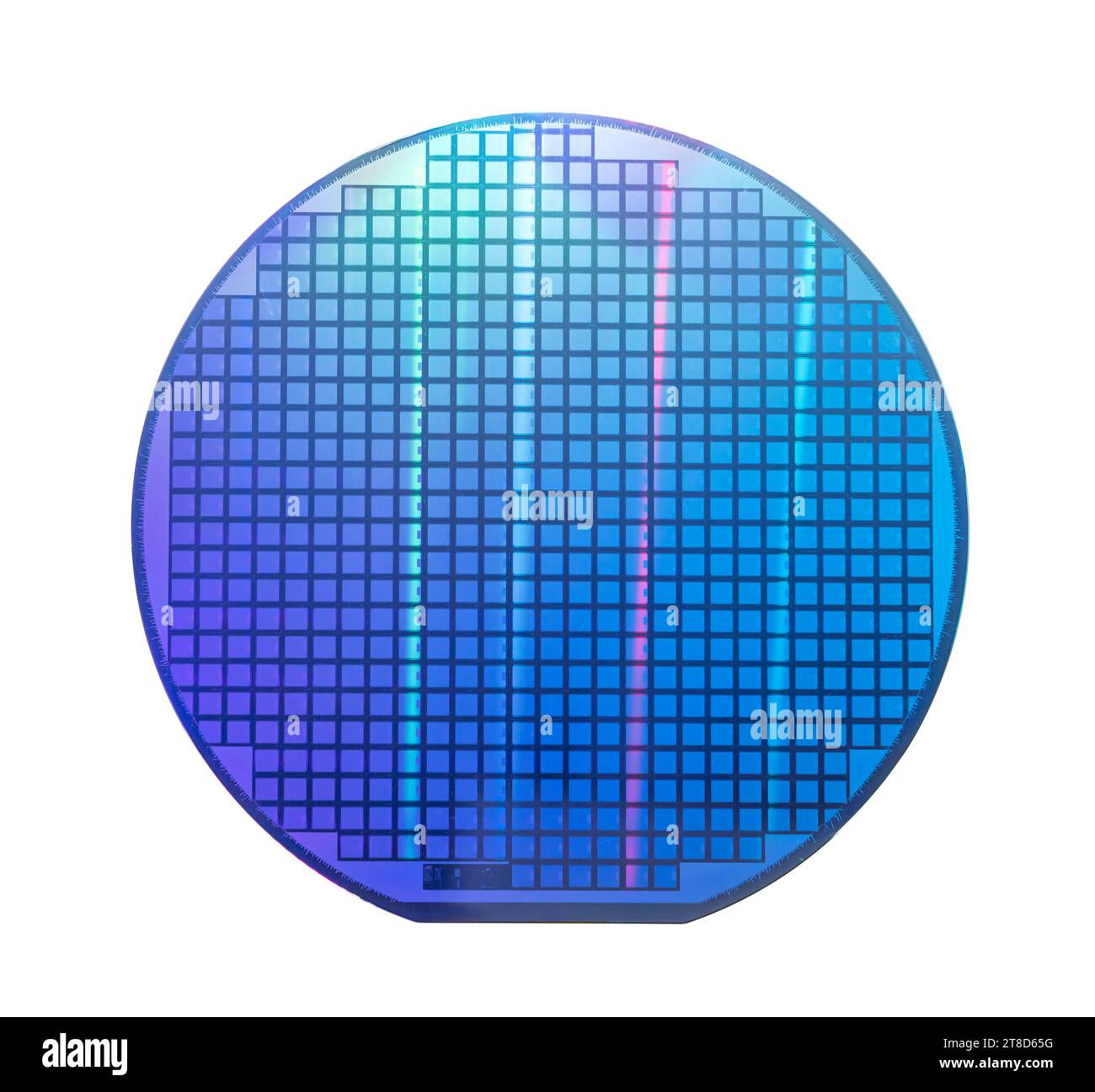 Silicon wafer with chips isolated on white background Stock Photo - Alamy