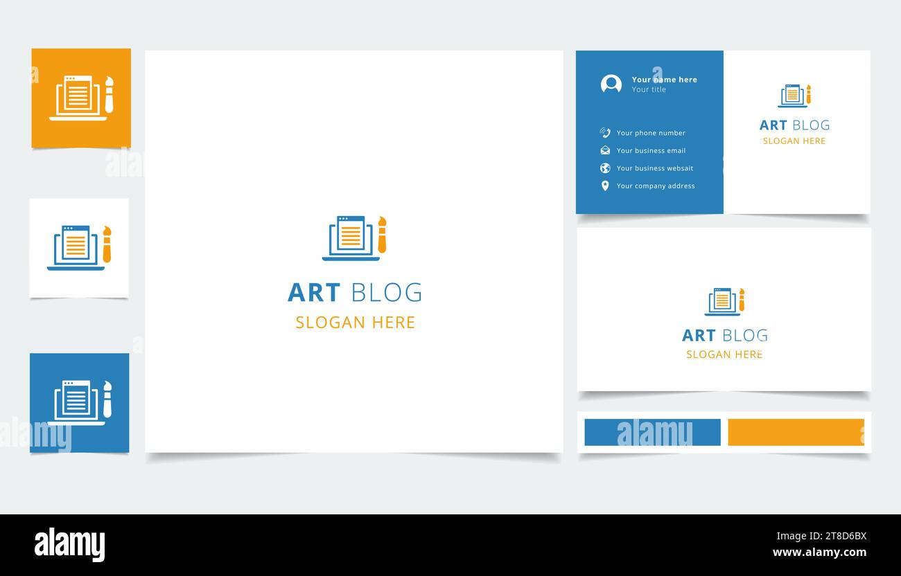 Art blog logo design with editable slogan. Branding book and business ...
