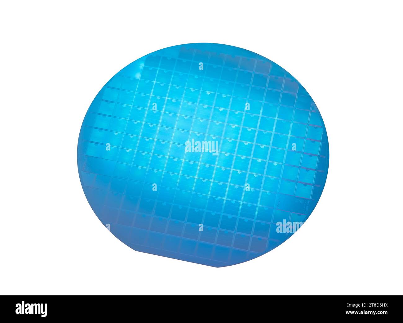 Silicon wafer with chips isolated on white background Stock Photo - Alamy