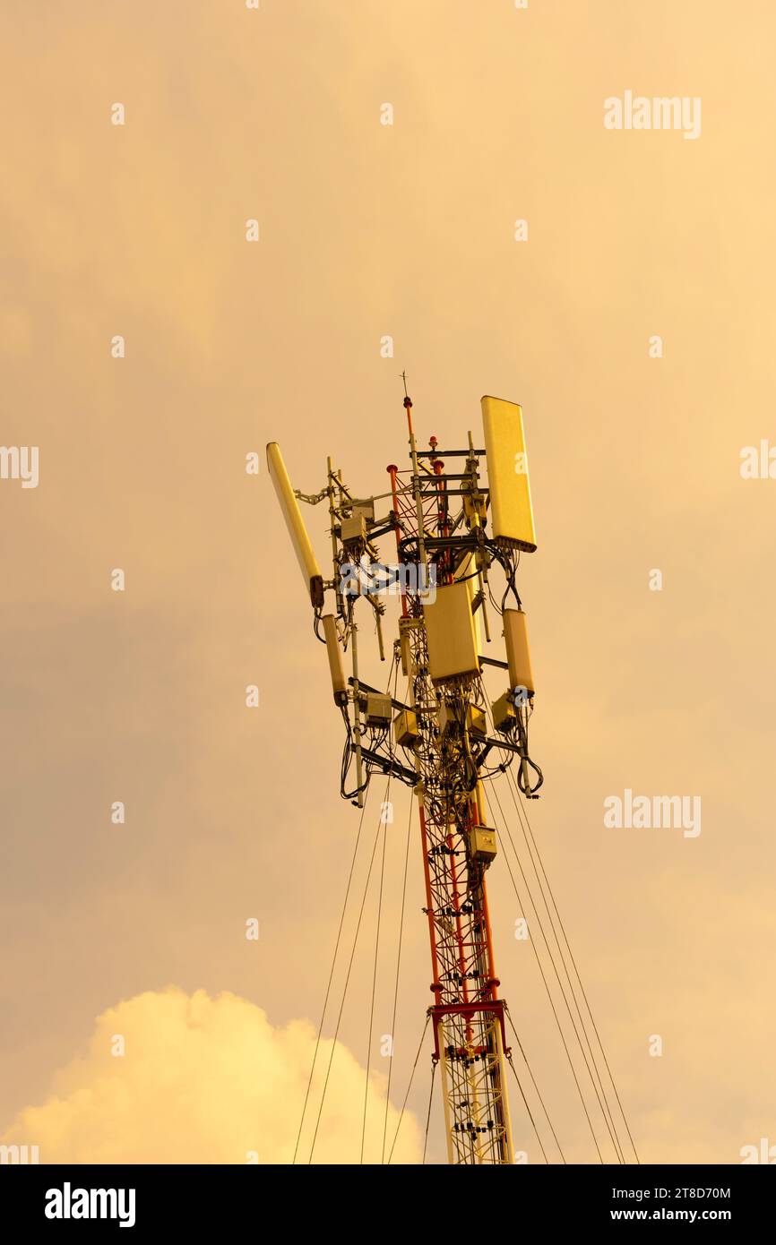 Transmission pole mobile phone telecommunication systems Stock Photo - Alamy