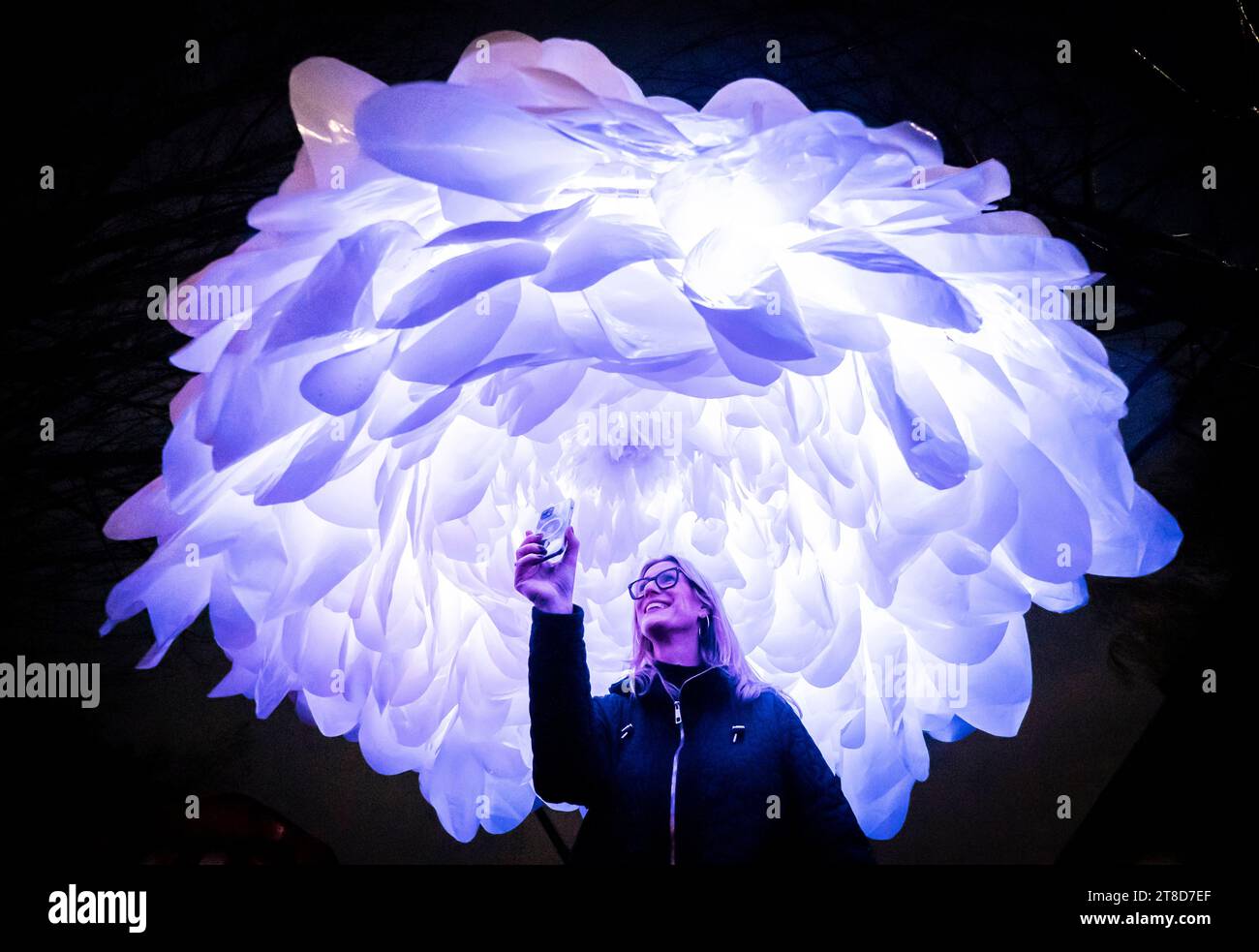 Amanda Fowles takes a photo of 'Nectary' an installation by artist ...