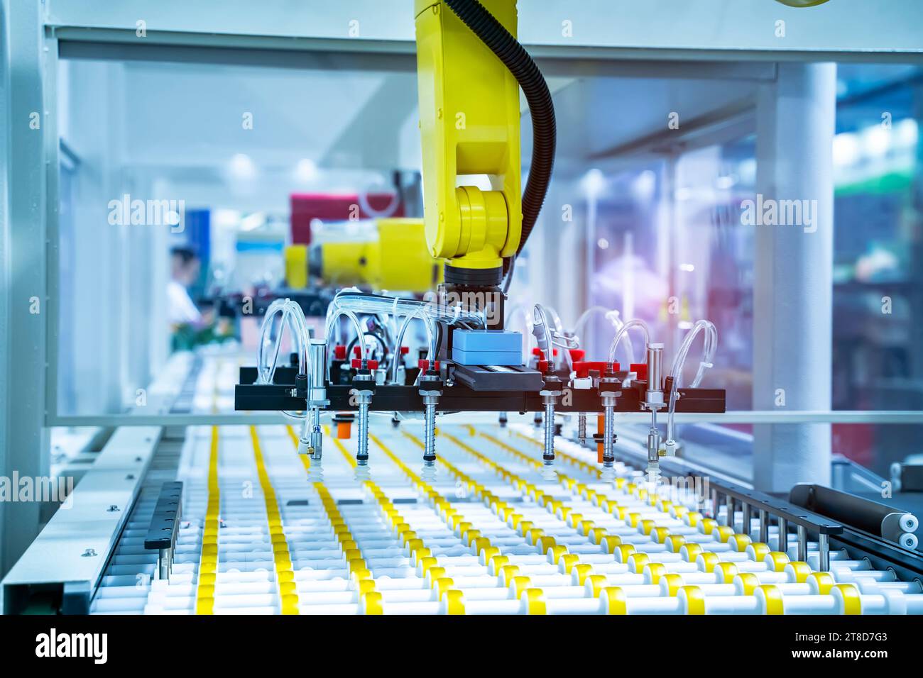 automatic pneumatic piston sucker unit on industrial machine,automation ...