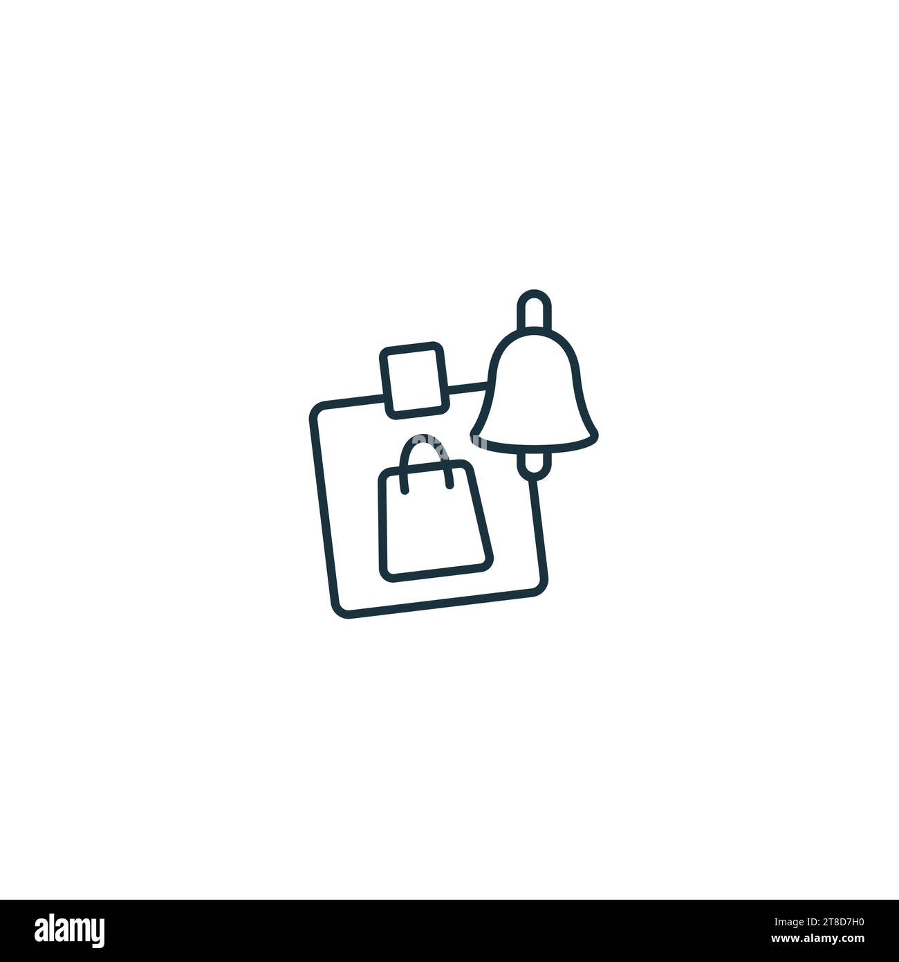 Reminder outline icon. Monochrome simple sign from productivity ...