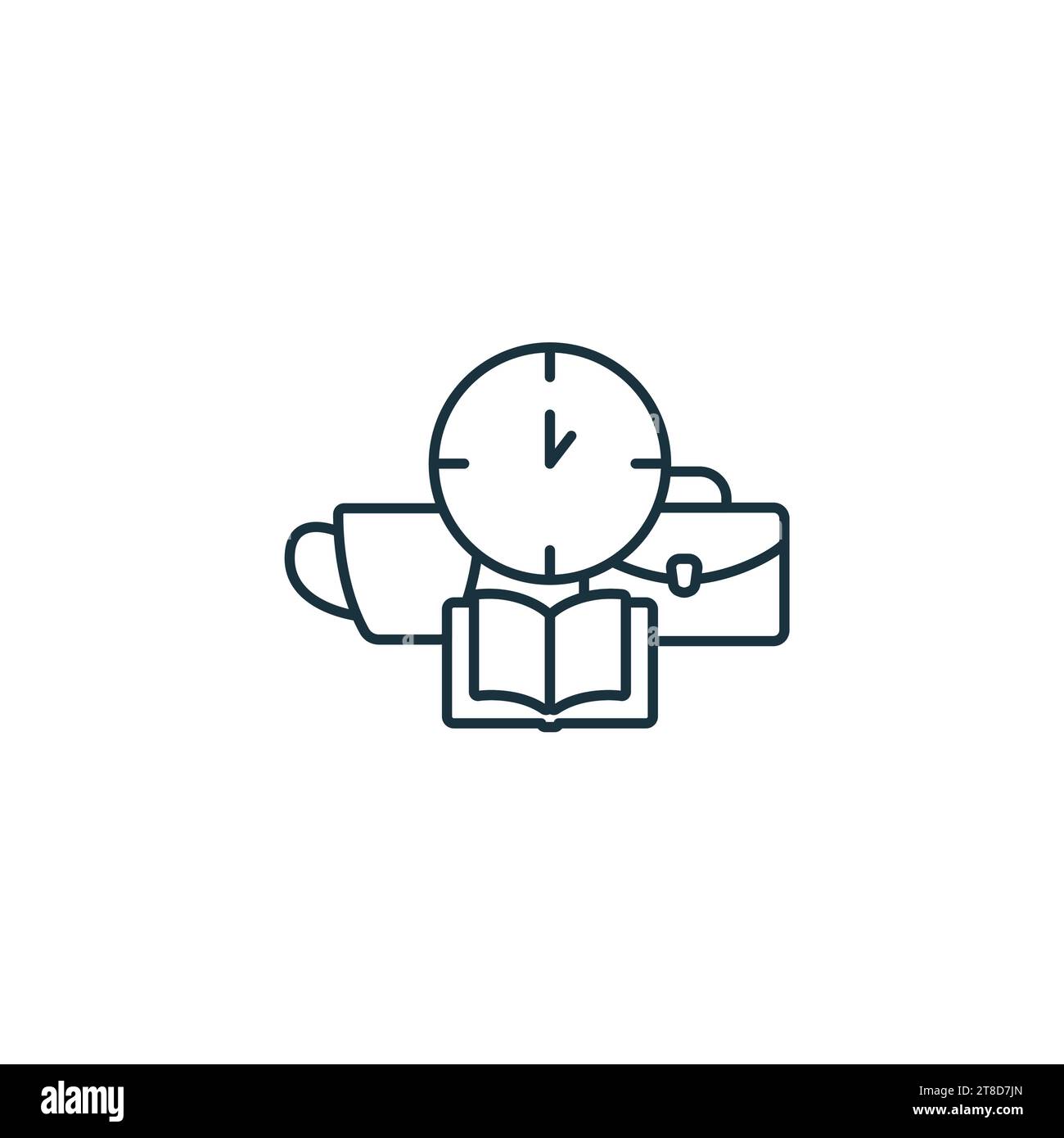 Time management outline icon. Monochrome simple sign from productivity ...