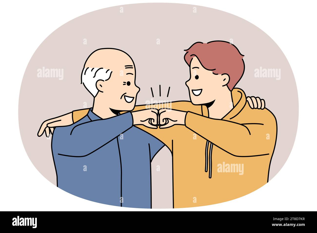 Young happy friends connection bonding Stock Vector Images - Alamy
