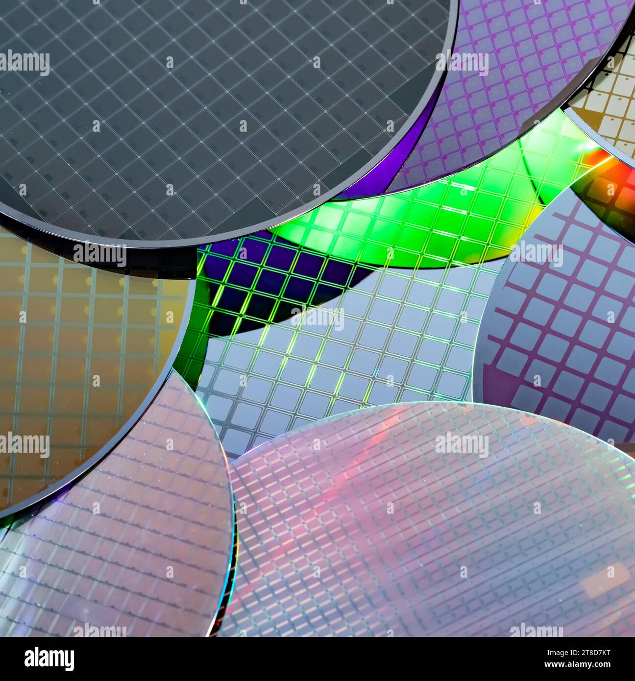 colorful Semiconductor wafer disk made of silicon Stock Photo - Alamy