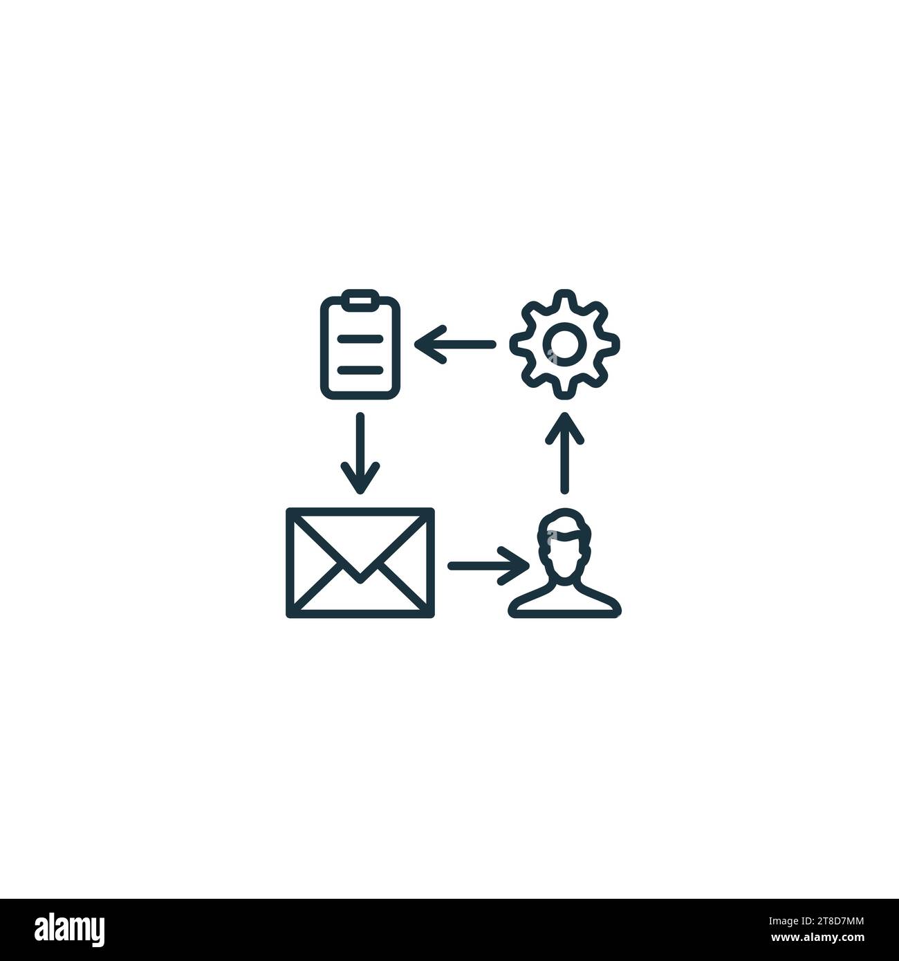 Workflow Outline Icon Monochrome Simple Sign From Productivity
