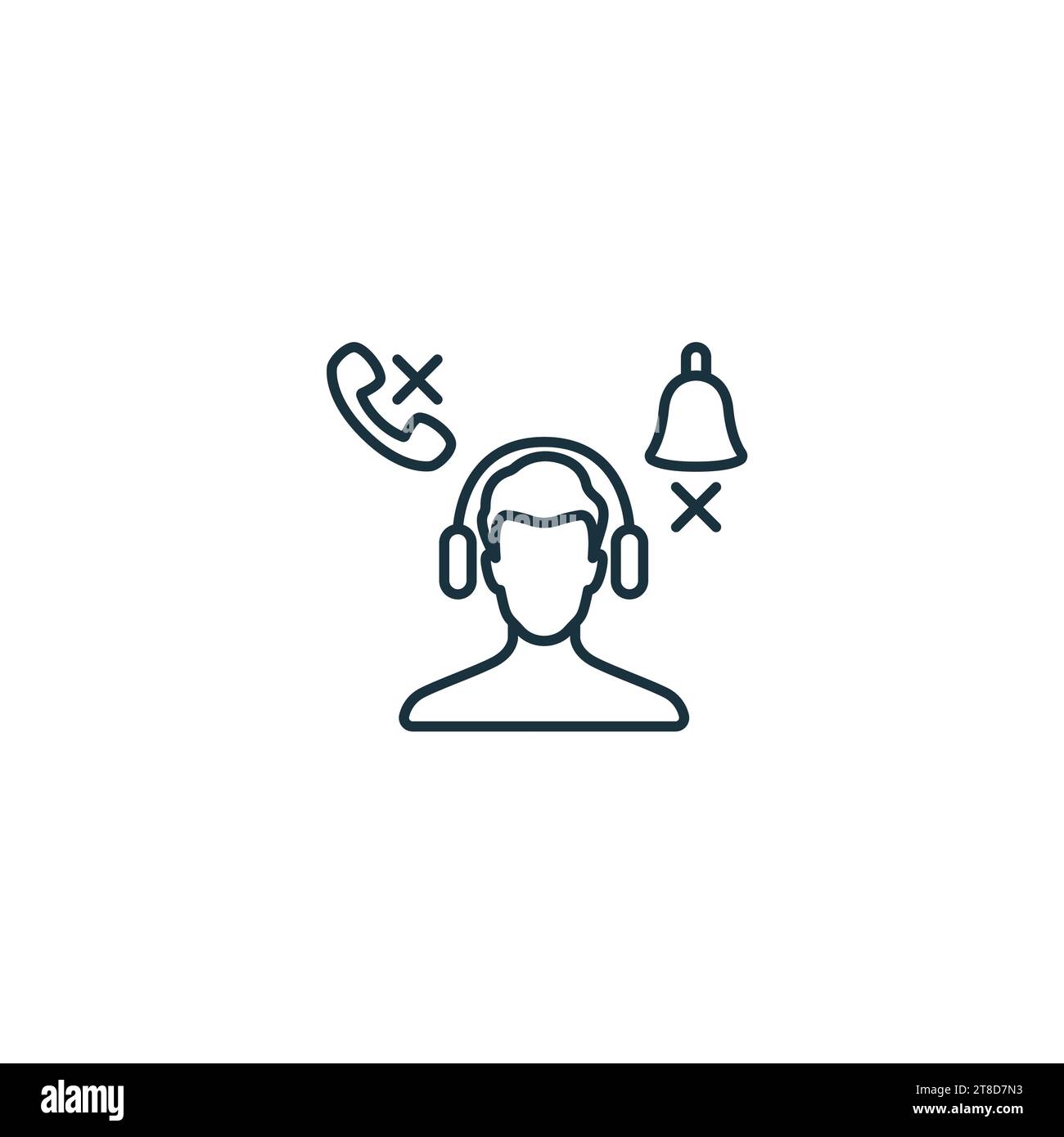 Distraction Free Outline Icon Monochrome Simple Sign From Productivity