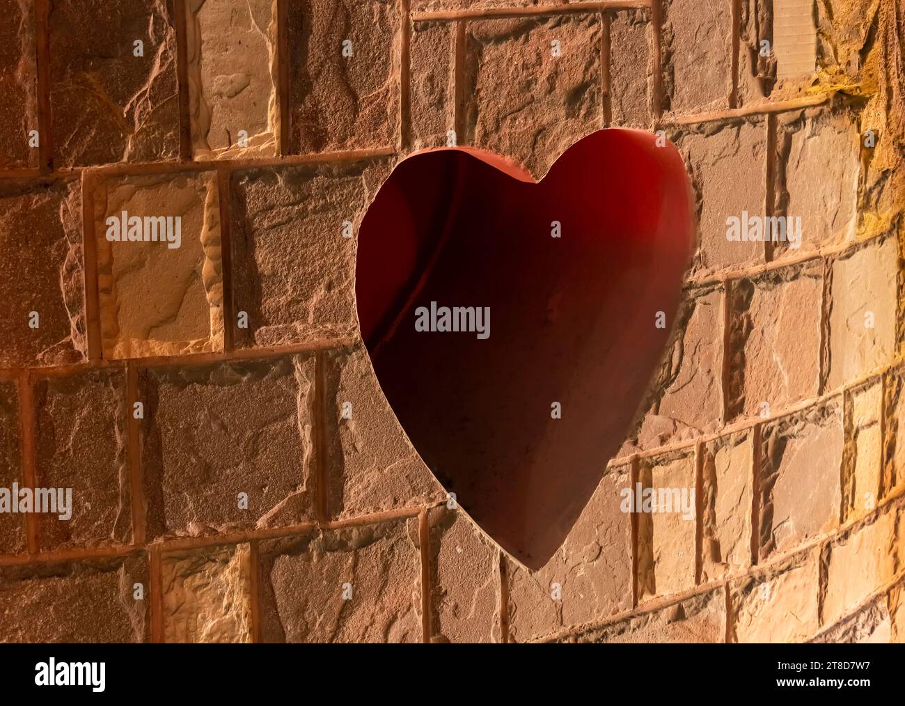 Heart shaped hole in old brick wall Stock Photo - Alamy