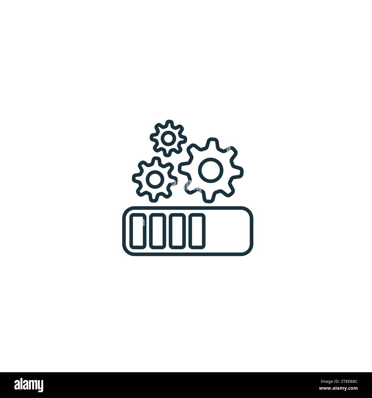 Progress outline icon. Monochrome simple sign from productivity ...