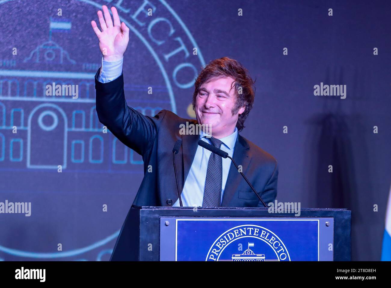 Buenos Aires, Argentina. 19th Nov, 2023. Javier Milei from the far ...