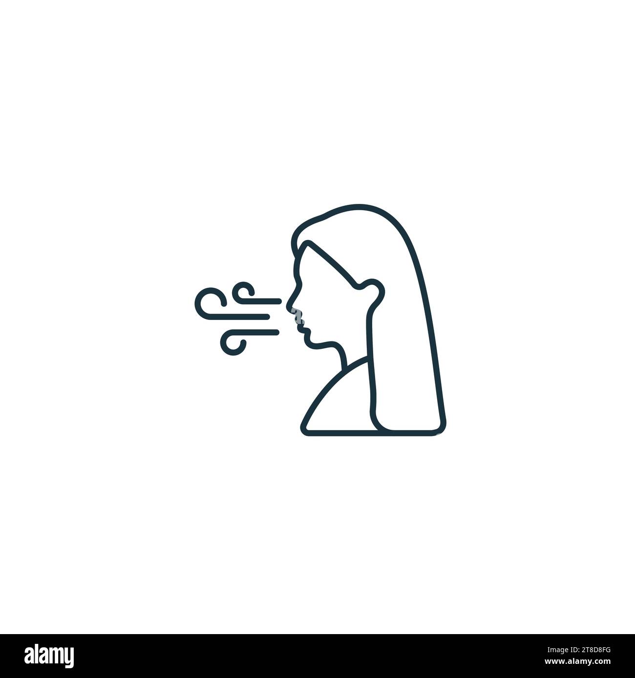Breathing outline icon. Monochrome simple sign from mental health ...