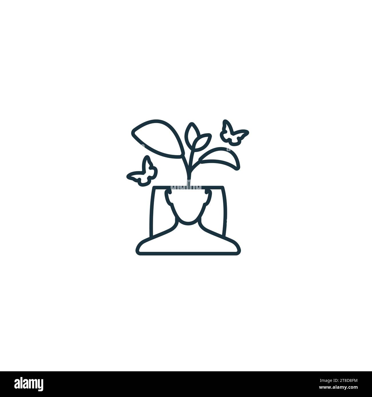 Mindfulness outline icon. Monochrome simple sign from mental health ...