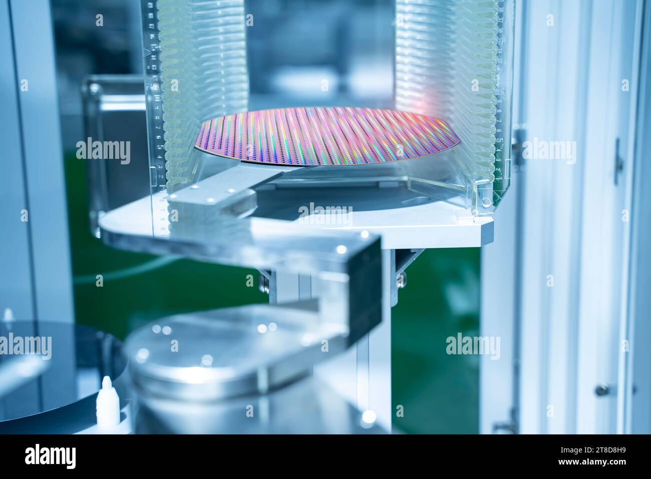 Silicon Wafers And Microcircuits With Automation System Control Application On Automate Robot