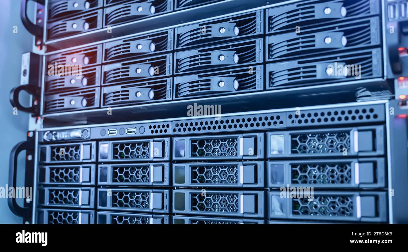 Panel of modern servers in the data center Stock Photo - Alamy