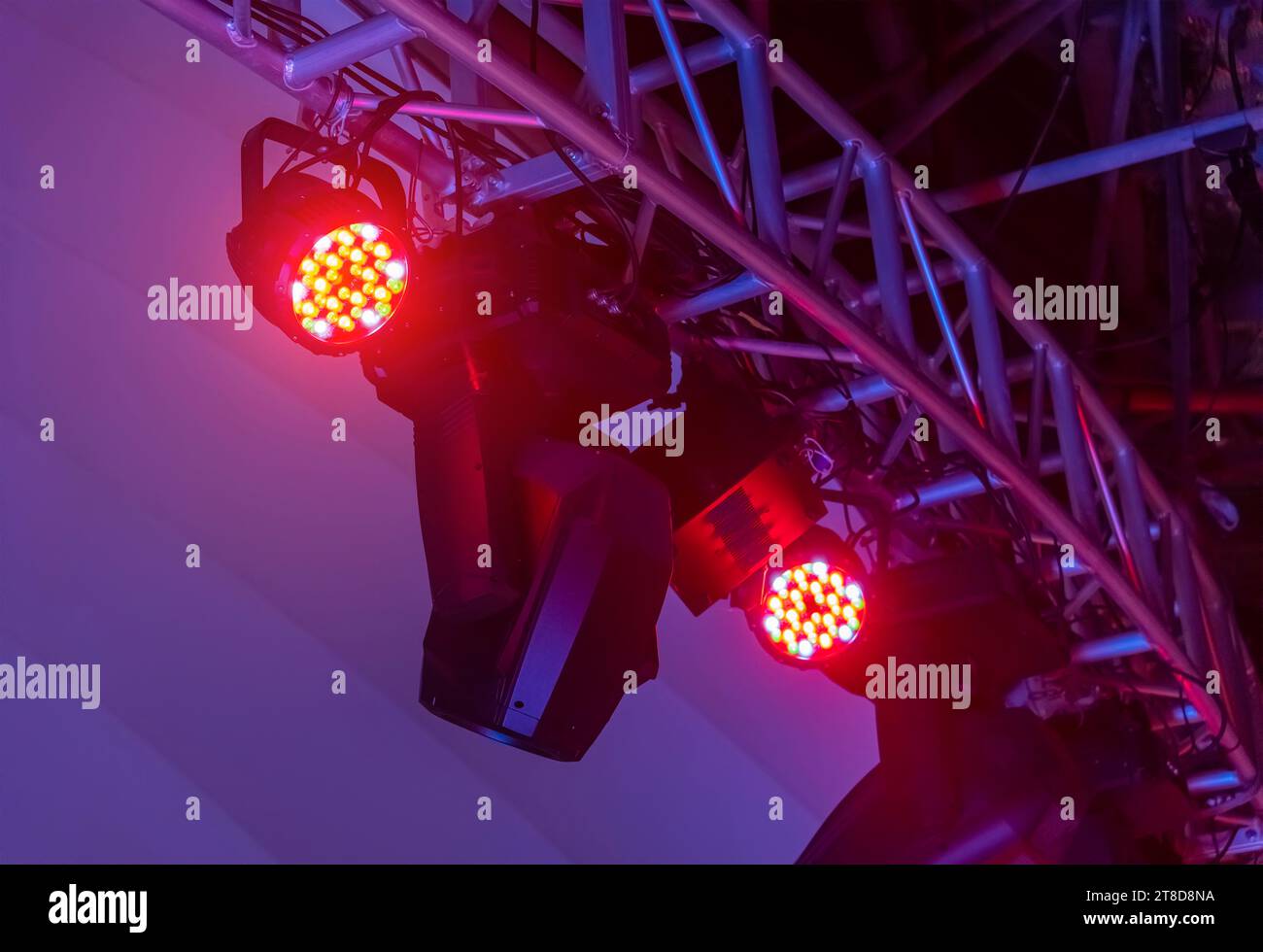 spotlights on a theatre stage Stock Photo - Alamy