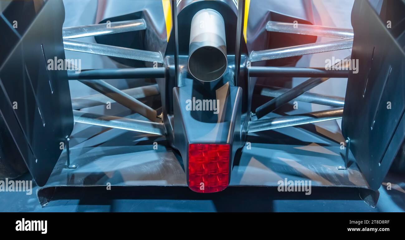 Formula 4 Championship Rear spoiler,red light and exhaust pipe Stock ...