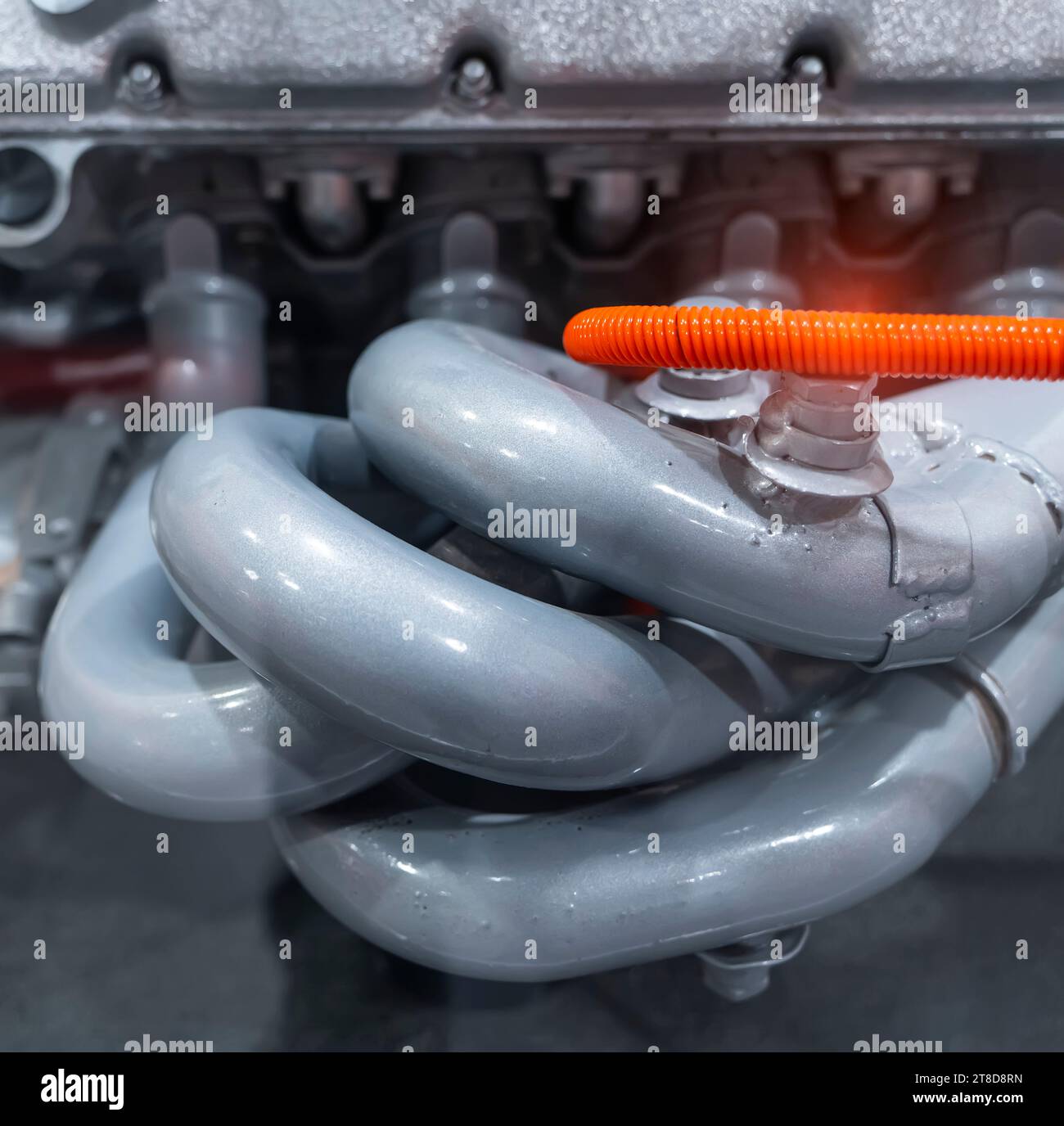 pipe of modern powerful car engine section Stock Photo - Alamy